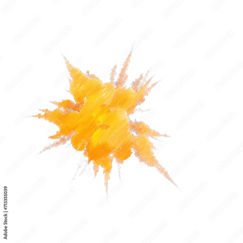 Aerial explosion isolated transparent background sketch Stock ...
