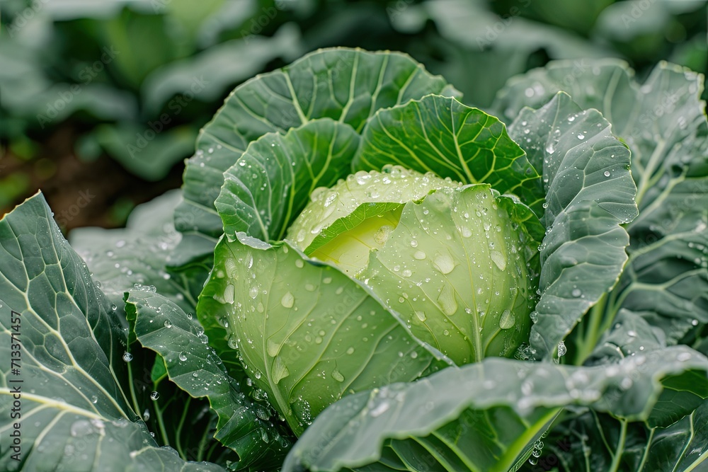 vibrant scene of fresh, beautiful cabbage fields. A visual feast ...