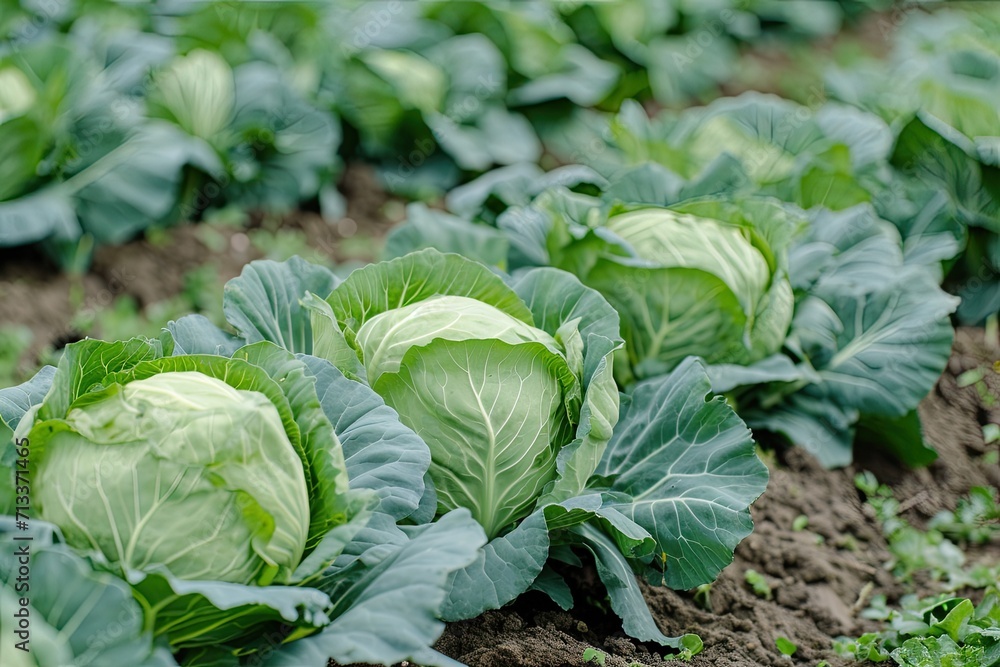 vibrant scene of fresh, beautiful cabbage fields. A visual feast ...