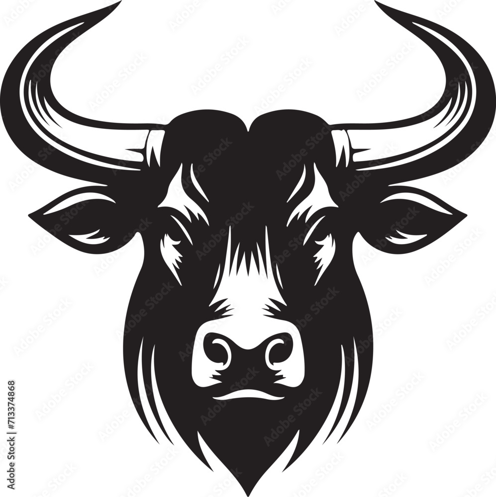 silhouette of bull head vector illustration Stock Vector | Adobe Stock