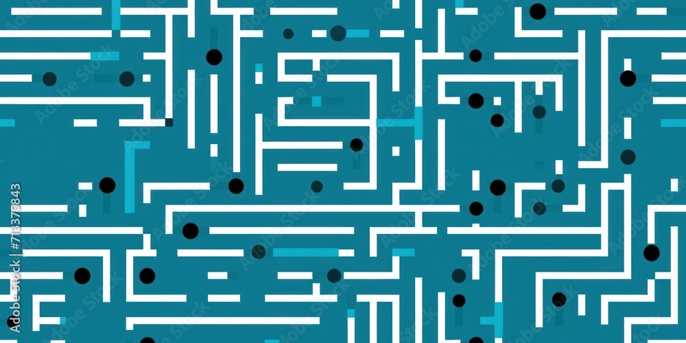 Random maze generator in the style of Jordn Grimmer, flat vector, sky ...