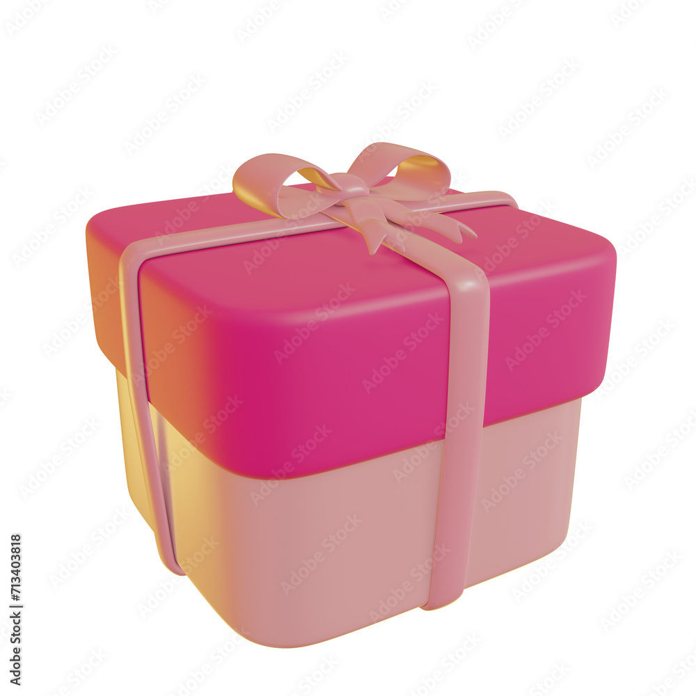 3d red gift boxes open and closed standing on the floor with pink ...