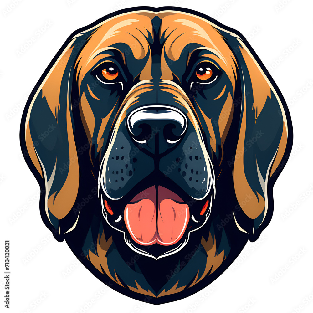 cartoon bloodhound dog puppy breed, vector illustration, logo icon ...