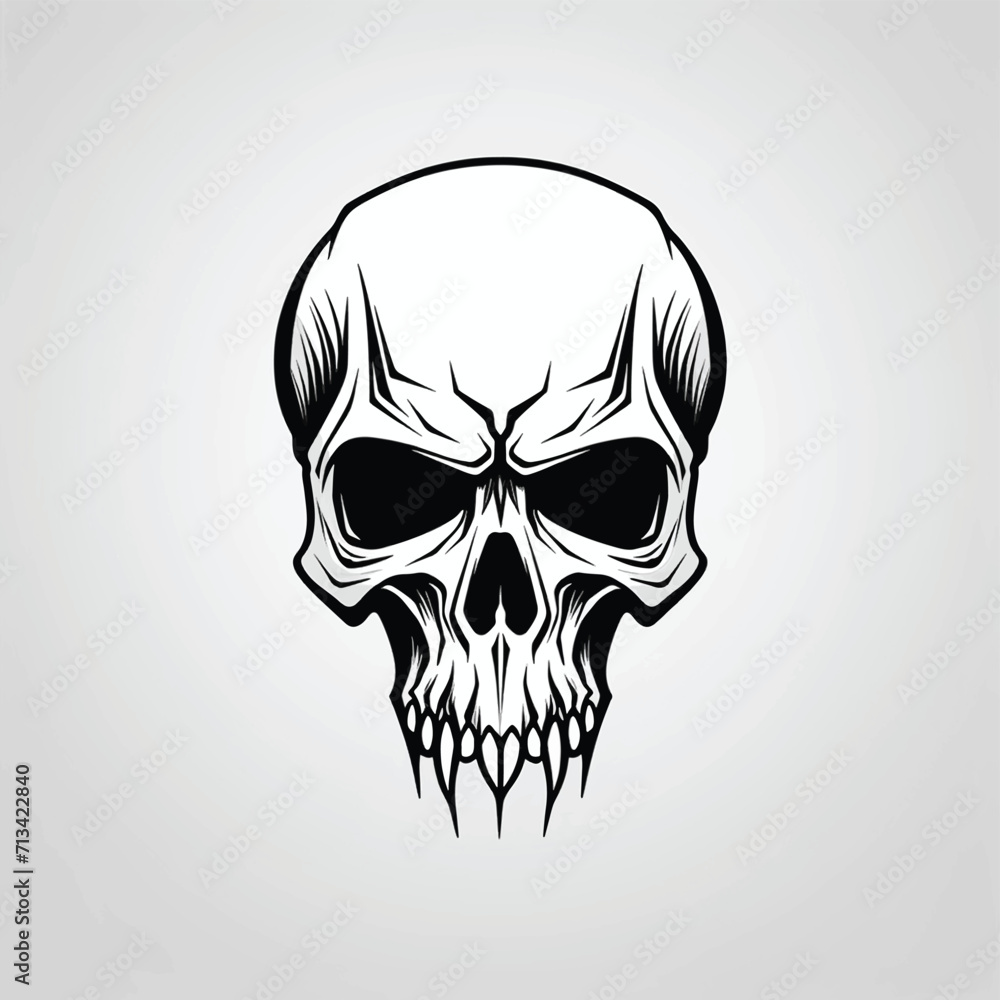 Vetor de Head bone hand drawn cross family hand drawing warning ...