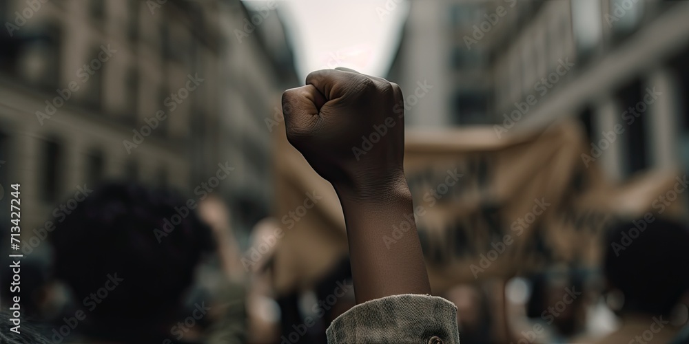 A determined individual stands tall amidst a bustling city street ...