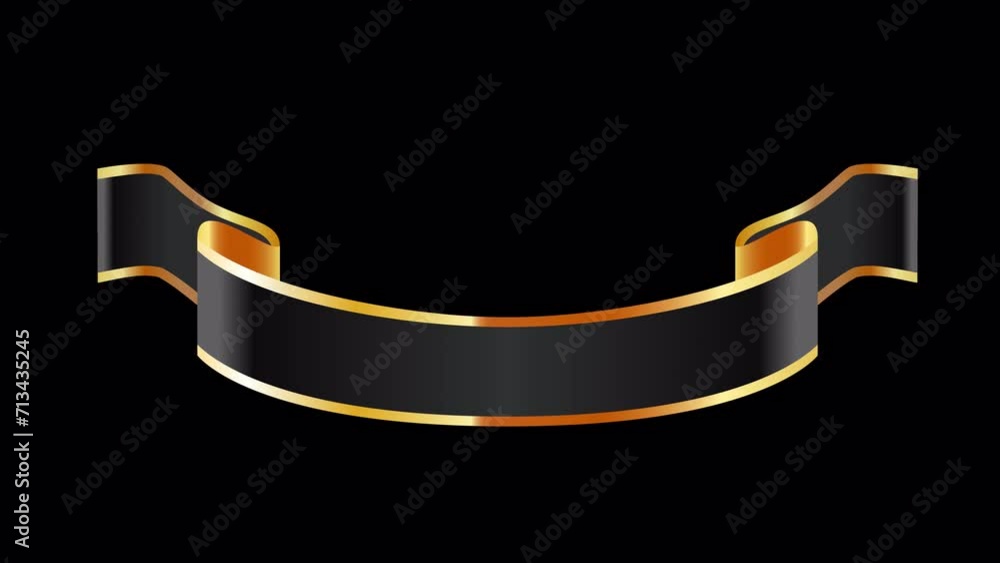 Five Animated Ribbon with transparent background, It can be used in ...