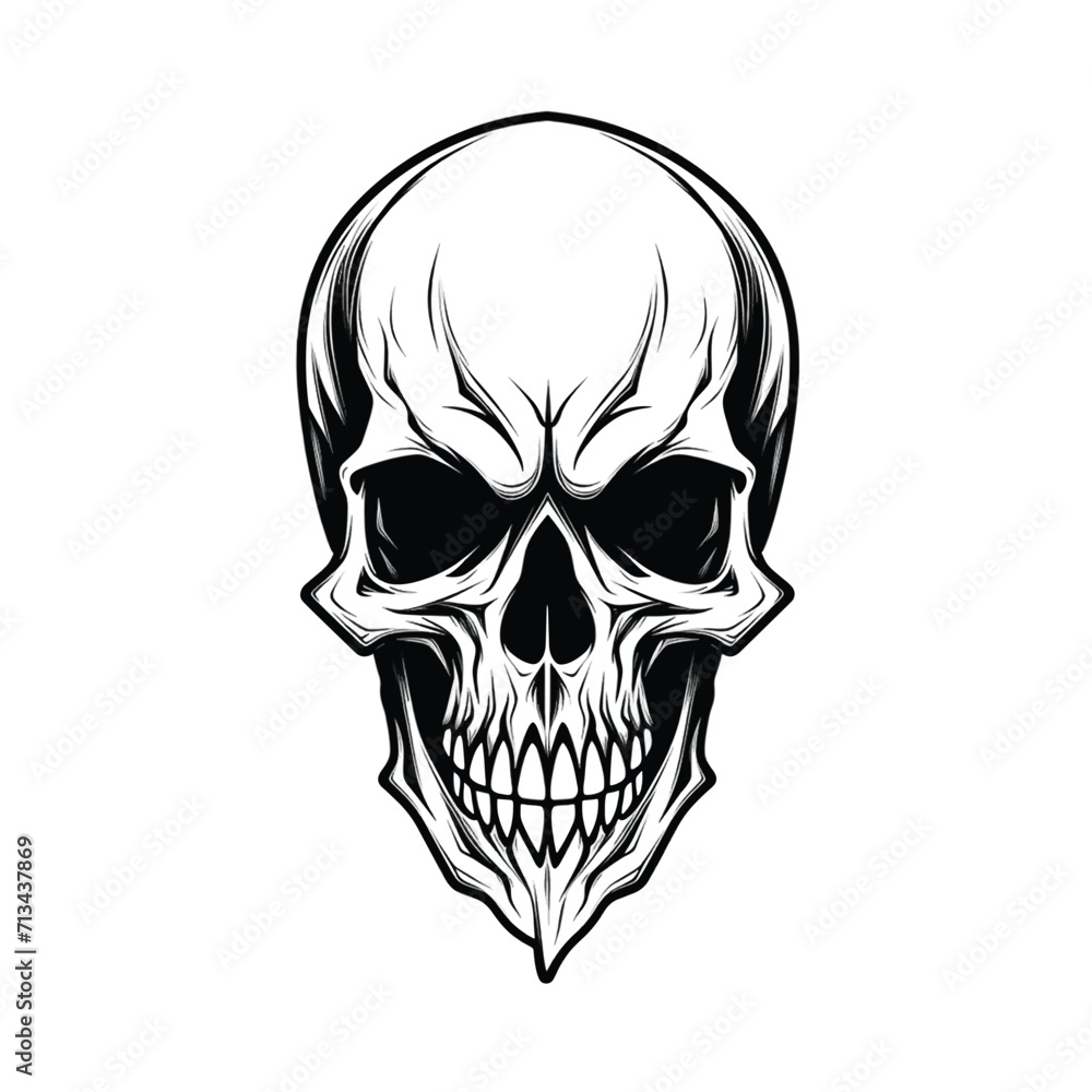 Free skull logo illustration black skull prop drawing hand drawing ...