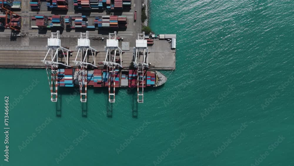 Vidéo Stock Aerial view from a container drone. Container ships in ...