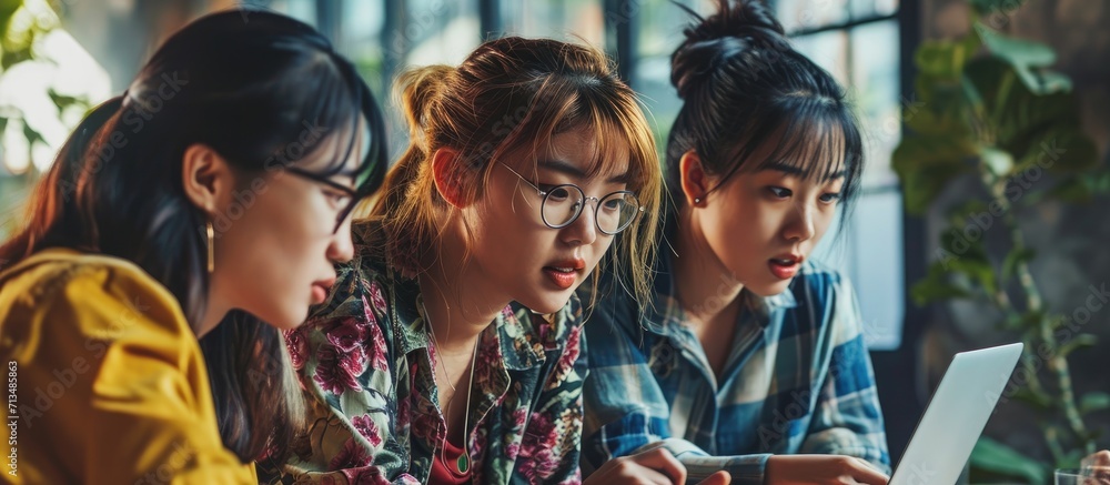 Asian office team brainstorming plan for solution idea Group of asia ...