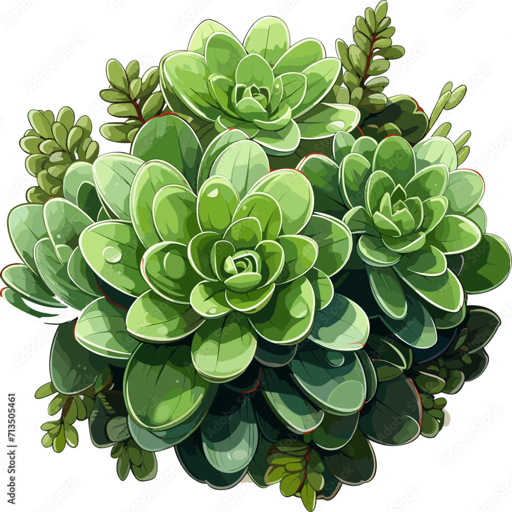 The captivating vector design of Cactus and Succulent plants shines ...