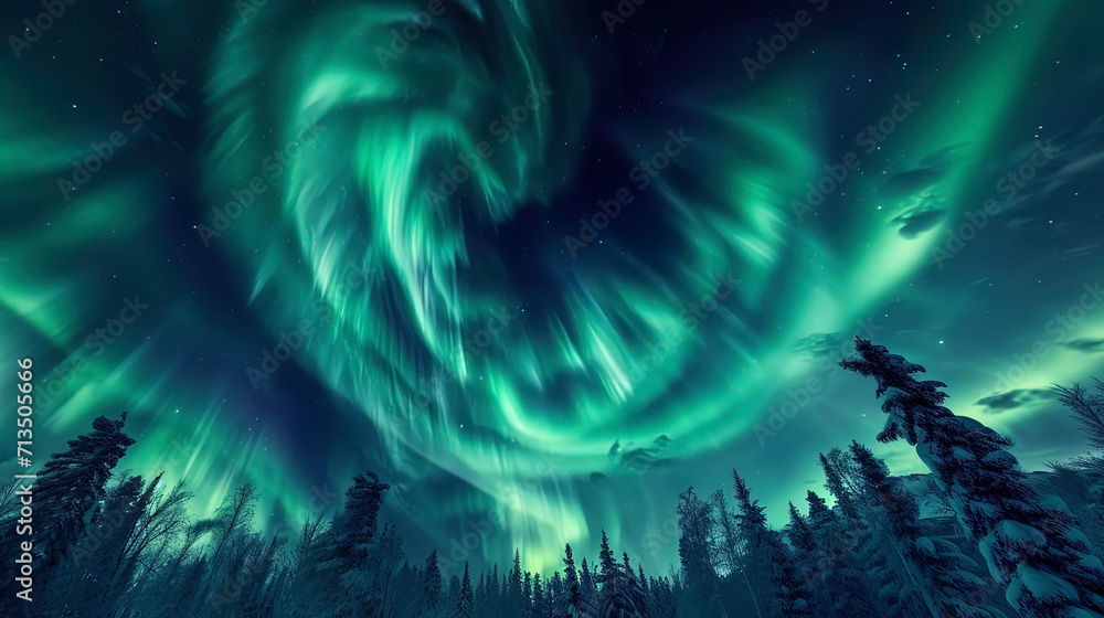 Auroral vortex relate to the night sky, creating light stunts in the ...