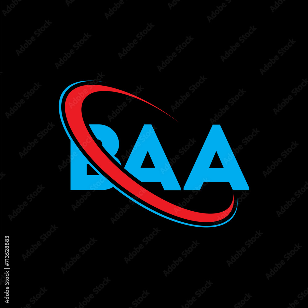 BAA logo. BAA letter. BAA letter logo design. Intitials BAA logo linked ...
