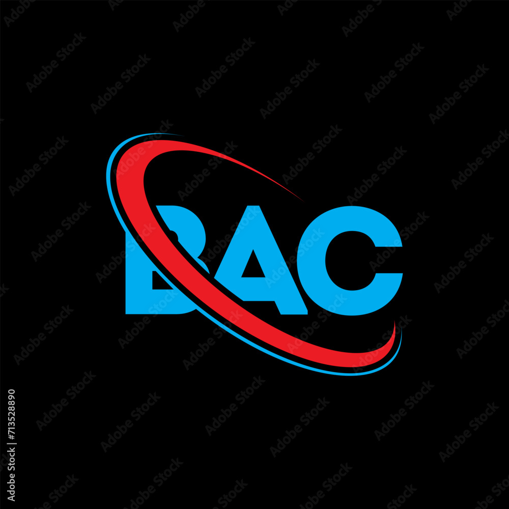 BAC logo. BAC letter. BAC letter logo design. Intitials BAC logo linked ...