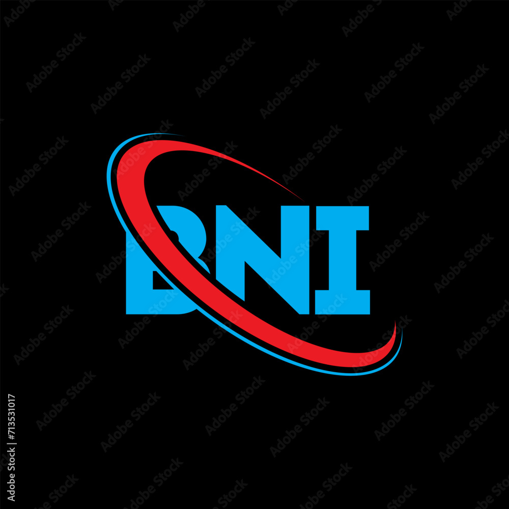BNI logo. BNI letter. BNI letter logo design. Initials BNI logo linked ...