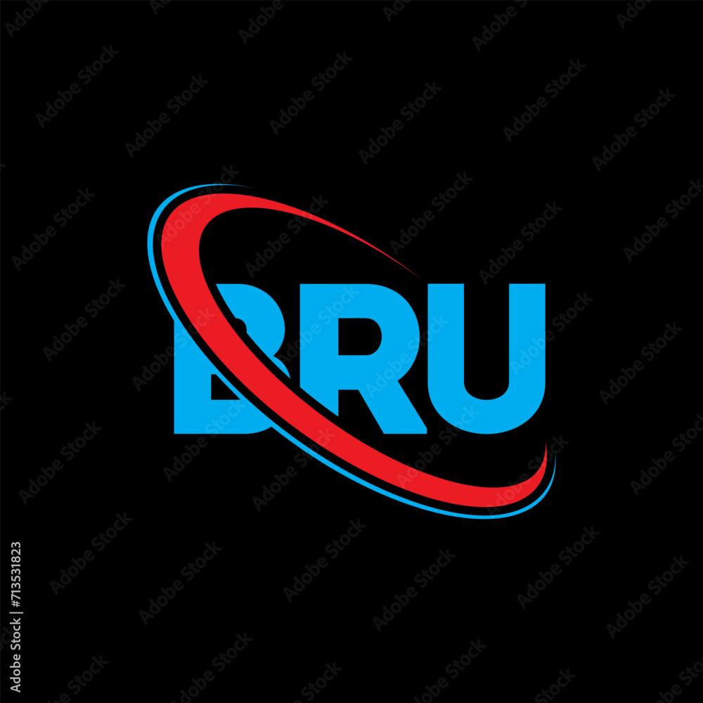 BRU logo. BRU letter. BRU letter logo design. Initials BRU logo linked ...