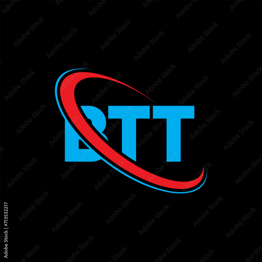BTT logo. BTT letter. BTT letter logo design. Initials BTT logo linked ...