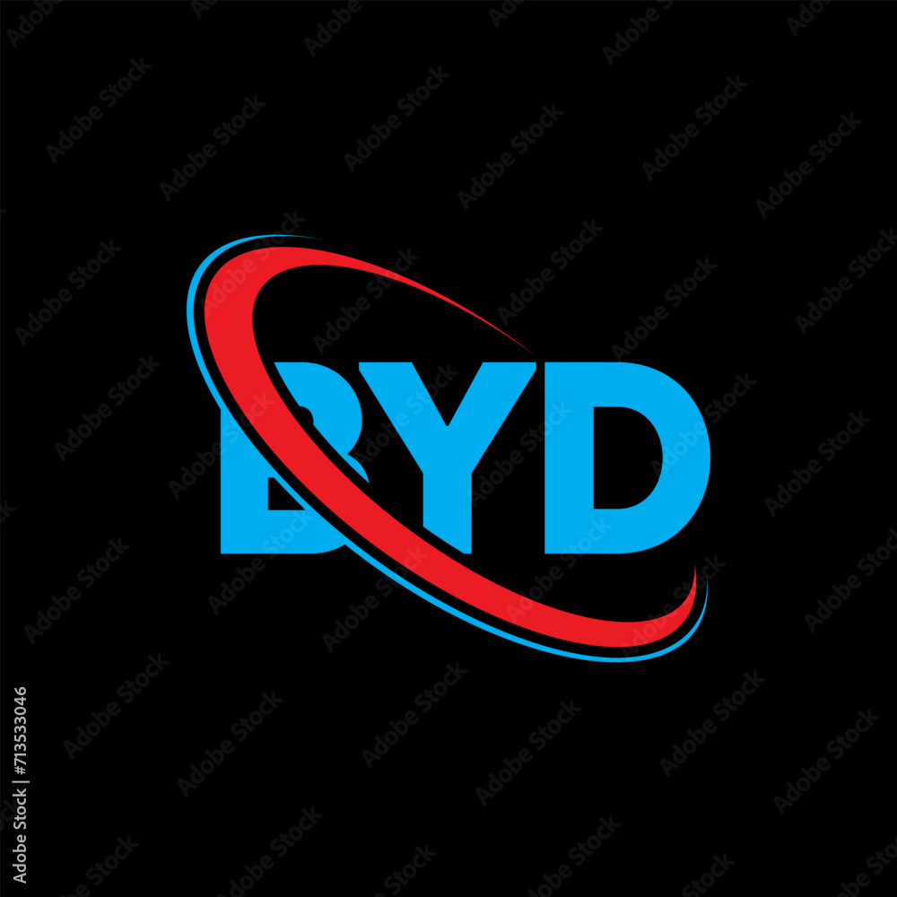 BYD logo. BYD letter. BYD letter logo design. Initials BYD logo linked ...