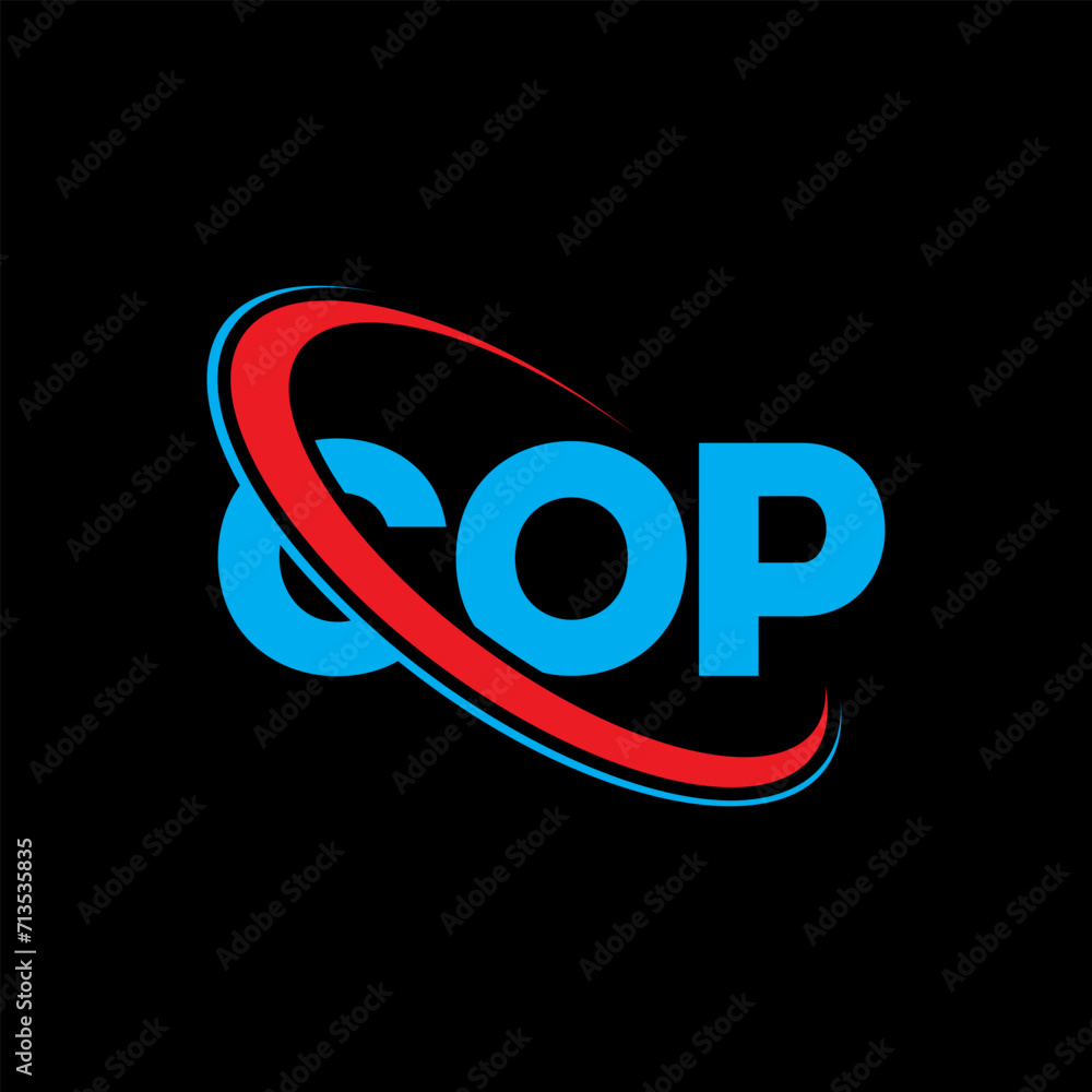 COP logo. COP letter. COP letter logo design. Initials COP logo linked ...
