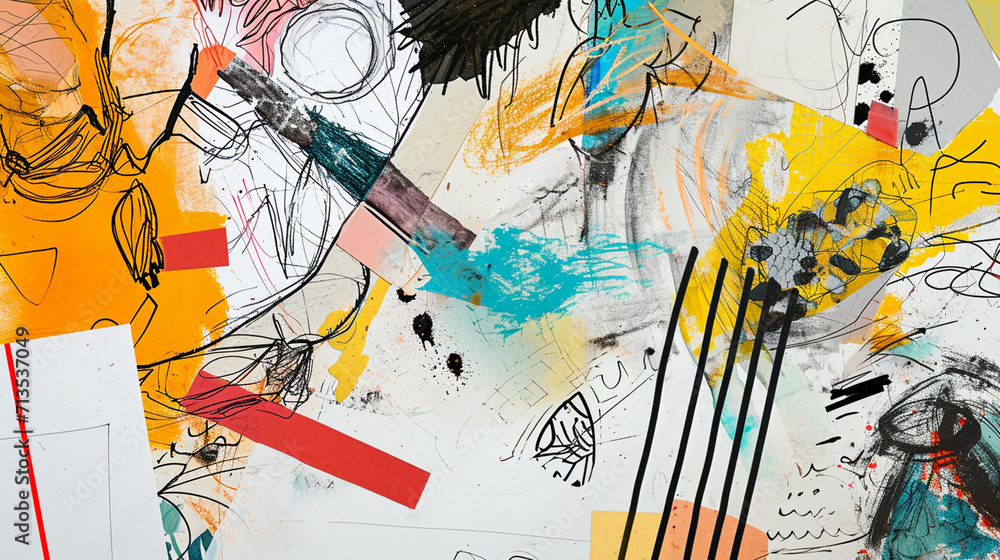 Collage of hand-drawn sketches and doodles, conveying the spontaneity ...