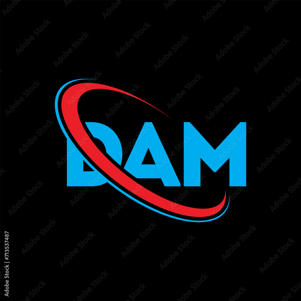 DAM logo. DAM letter. DAM letter logo design. Intitials DAM logo linked ...