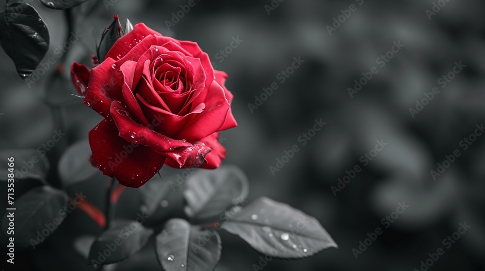 A monochromatic composition of grayscale with a pop of red from a ...