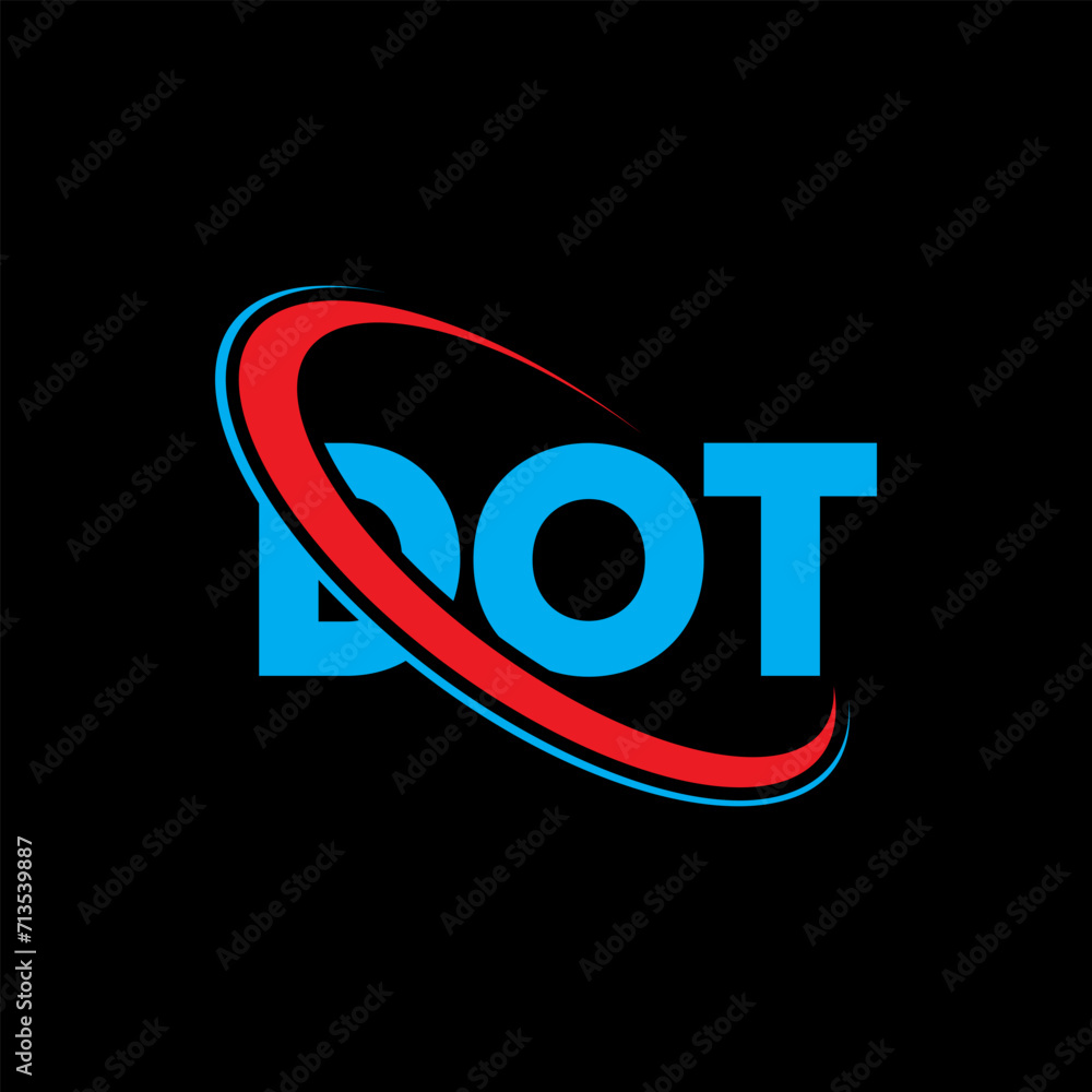 DOT logo. DOT letter. DOT letter logo design. Initials DOT logo linked ...