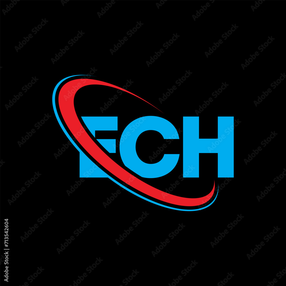 ECH logo. ECH letter. ECH letter logo design. Intitials ECH logo linked ...