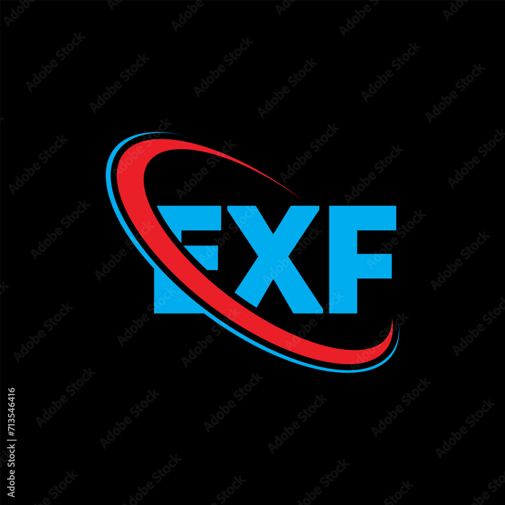 EXF logo. EXF letter. EXF letter logo design. Initials EXF logo linked with circle and uppercase ...