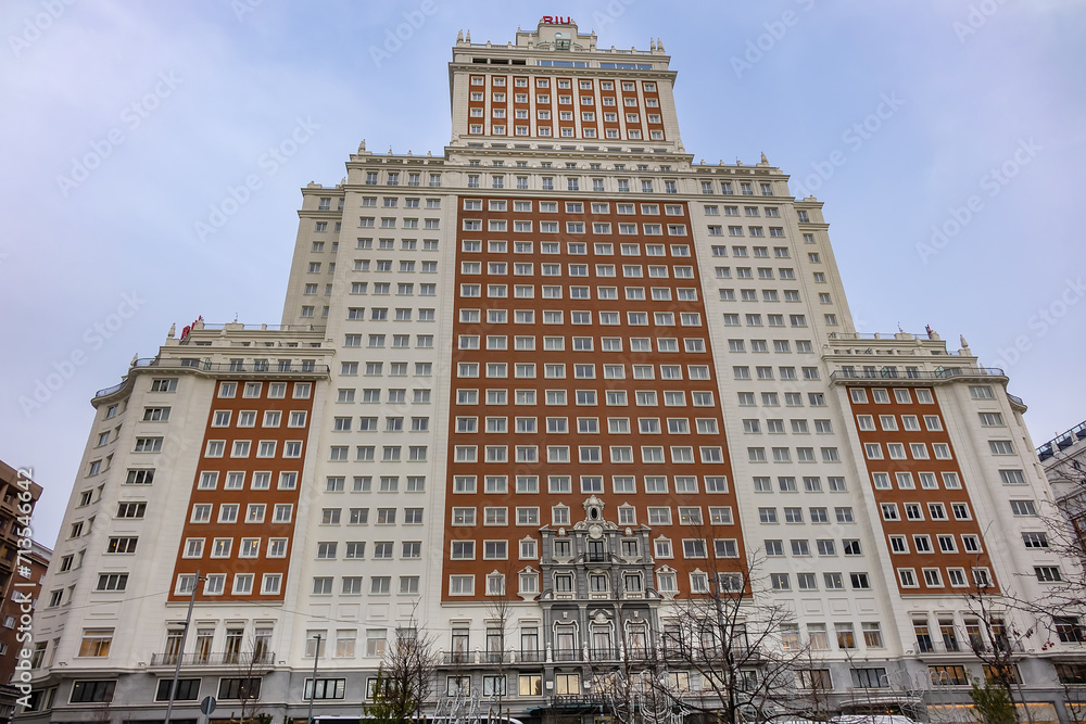 Neo-baroque style Spain Building (Edificio Espana, opened in 1953) is 25-storey skyscraper ...