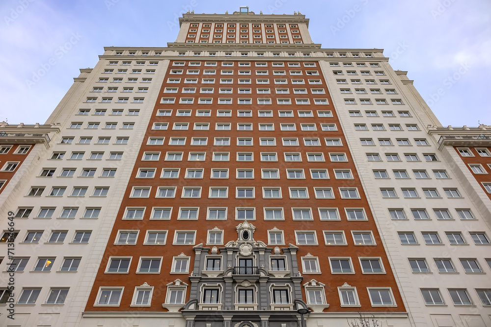 Neo-baroque style Spain Building (Edificio Espana, opened in 1953) is 25-storey skyscraper ...