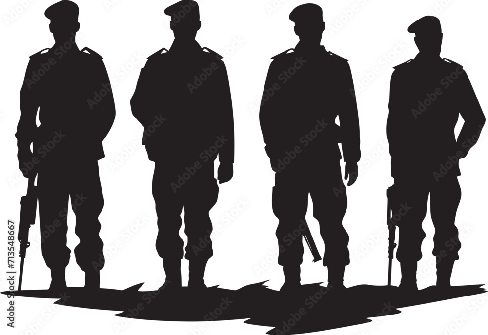 Valor Vanguard Military Squad Vector Icon Warfront Harmony Group of ...