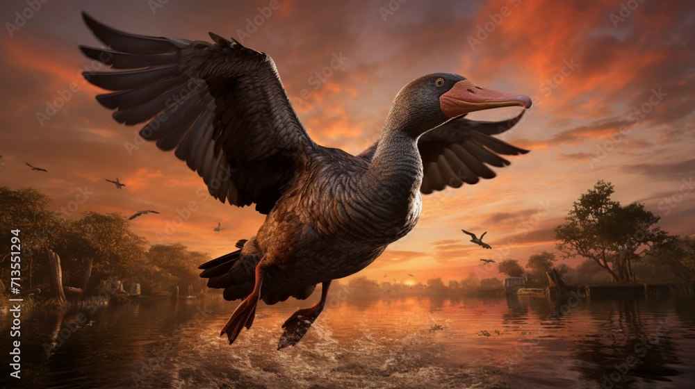 Dodo Bird Soaring Through the Sky, Showcasing Its Unique Features and ...