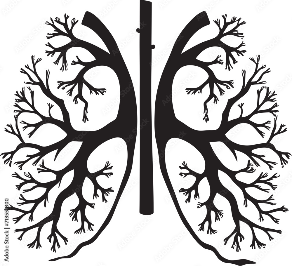 Respiratory Reforest Human Lungs Tree Vector Branching Alveoli Vector ...