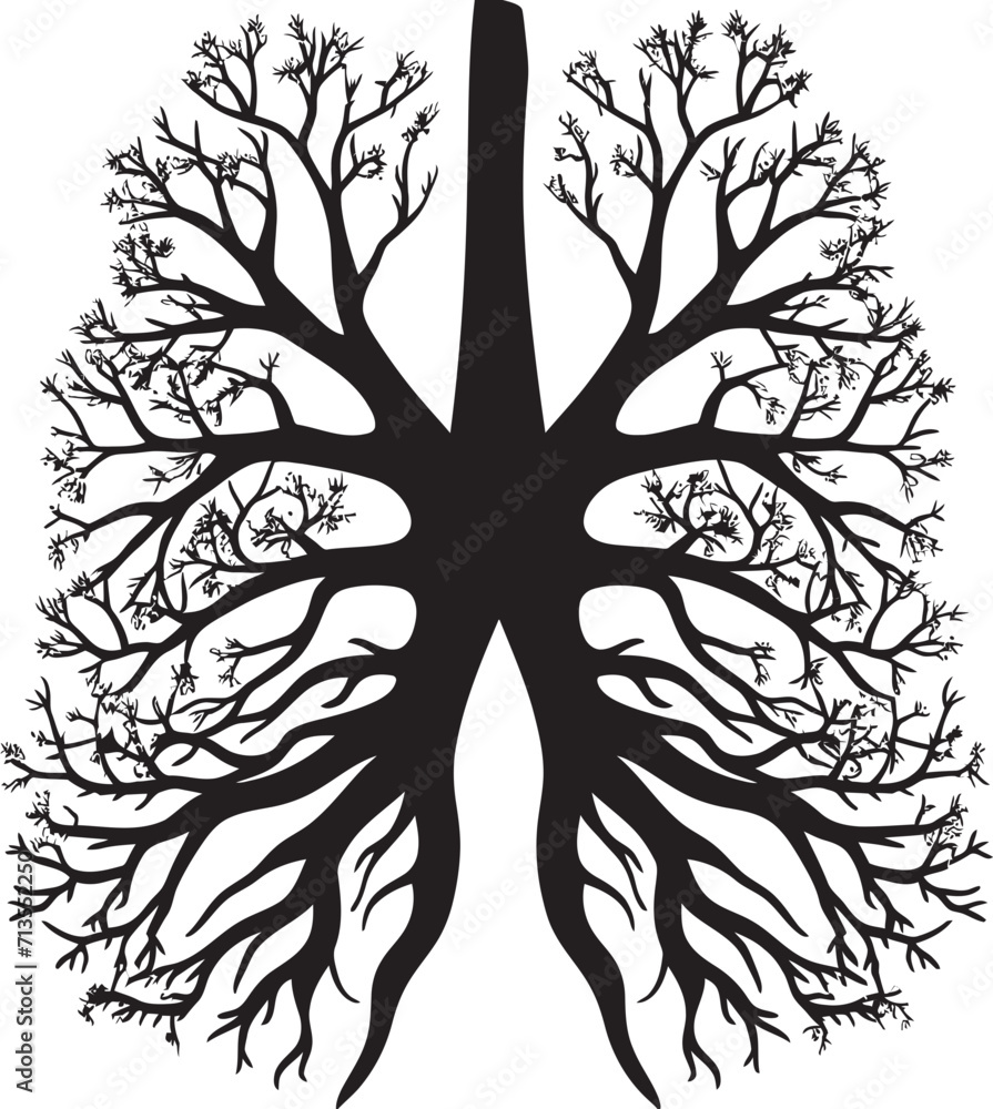 BreatheBranches Tree Lungs Icon Oxygen Orchard Vector Logo of ...