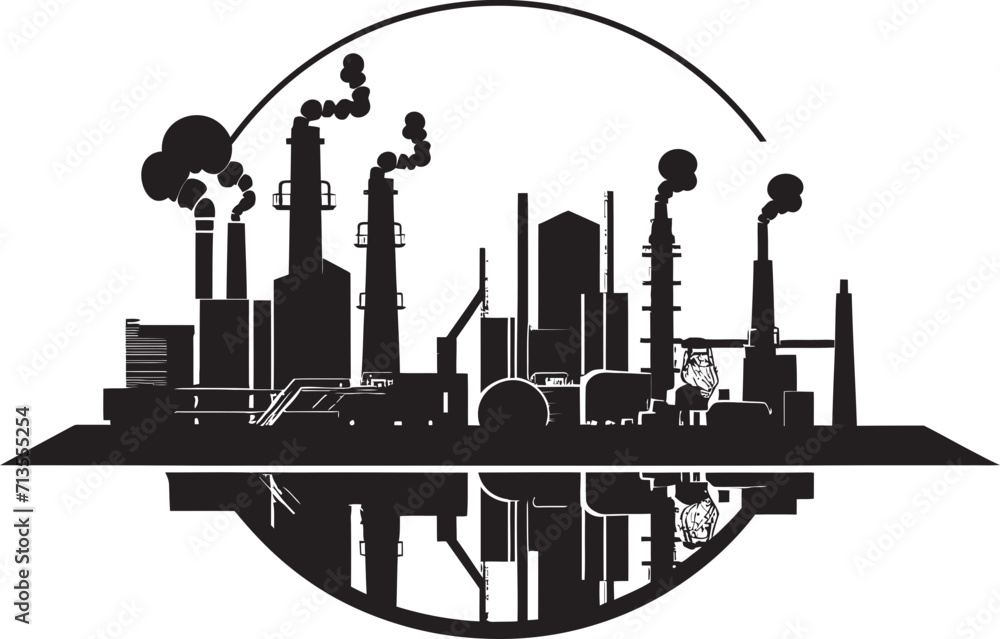 Mechanical Metropolis Industrial Zone Logo Design Infrastructural ...