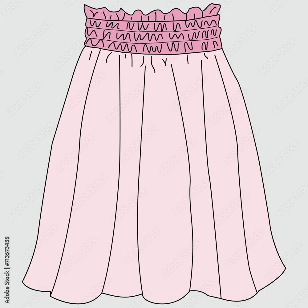 Tiered Mini Dress technical fashion illustration. Sparkling Dress ...