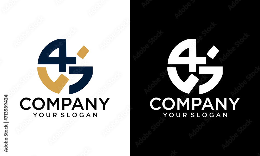 letter g4 4g logo design Stock Vector | Adobe Stock