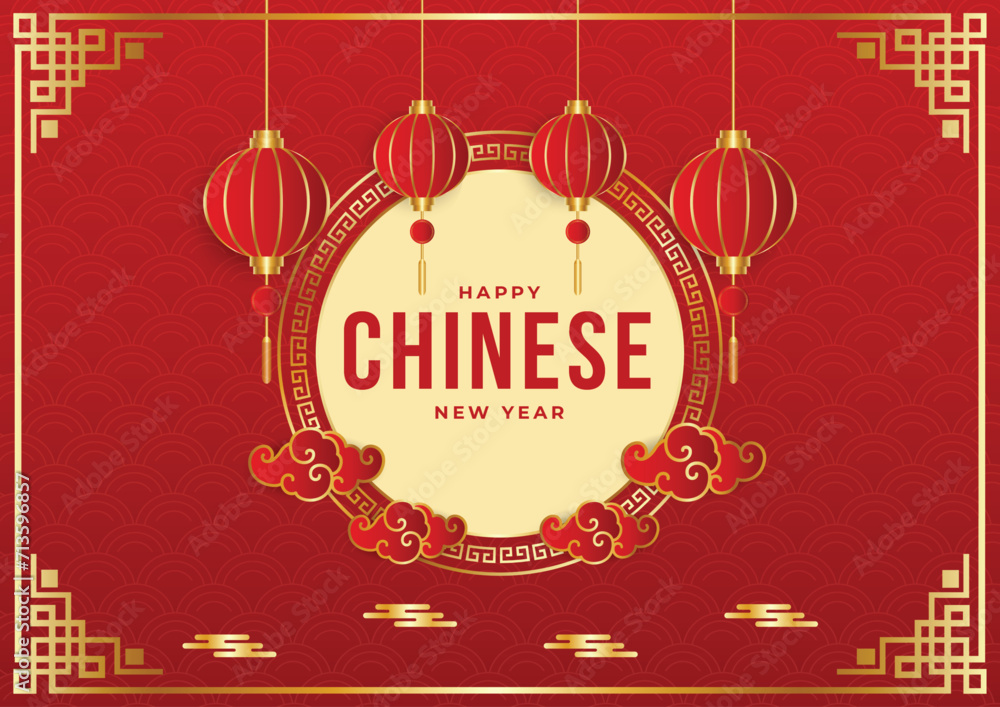 Happy Chinese new year celebration social media post template, Chinese ...