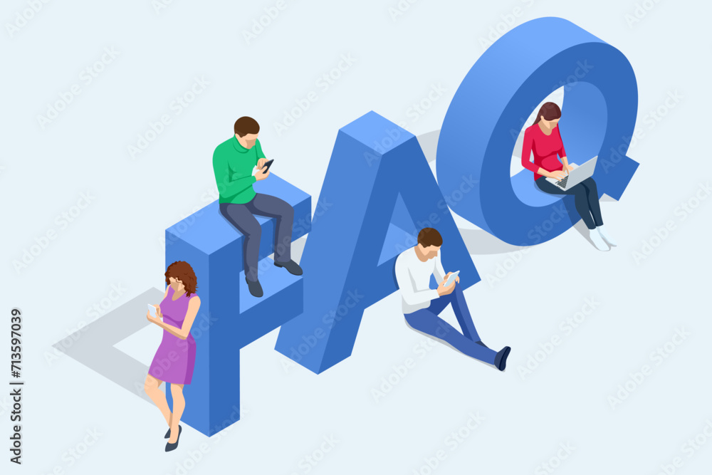 Isometric Question Marks Message Box With Question Chatbot Technology Ai Chat Bot Based On