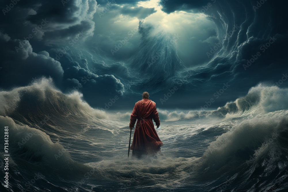 moses breeds the sea, biblical figure, leader and legislator of the ...