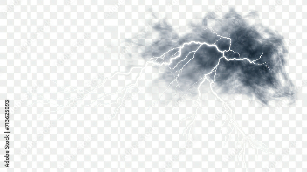 Lightning Strike and Thunder Clipart PNG isolated on Transparent ...