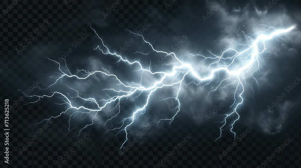 Lightning Strike and Thunder Clipart PNG isolated on Transparent ...