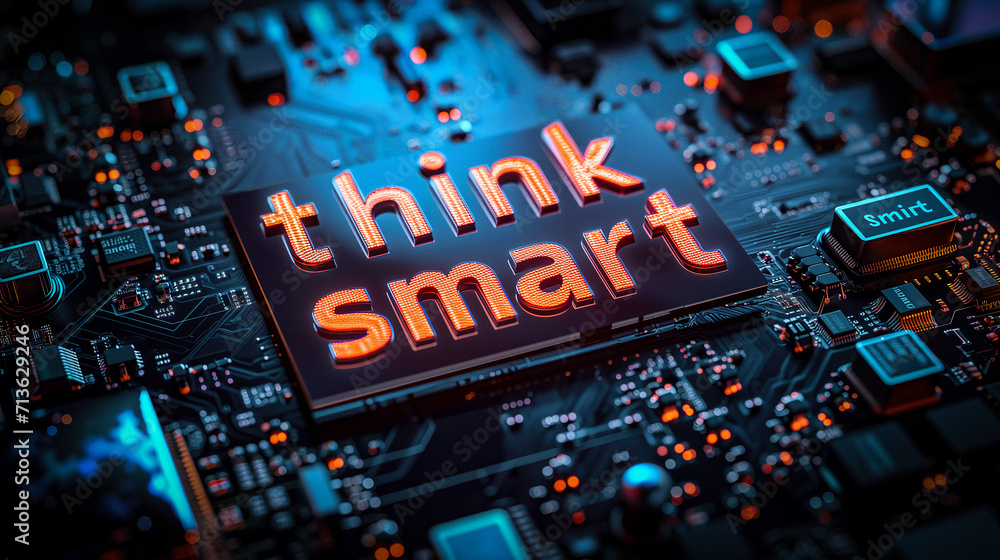 AI-Generated Motherboard Circuit with "Think Smart" Processor Stock ...