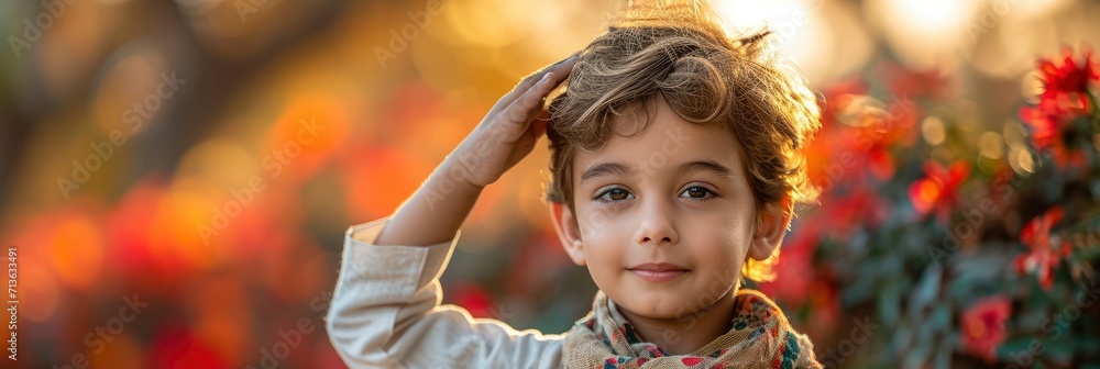 Little Boy Saluting Wearing White Kurta, Background Image, Background ...