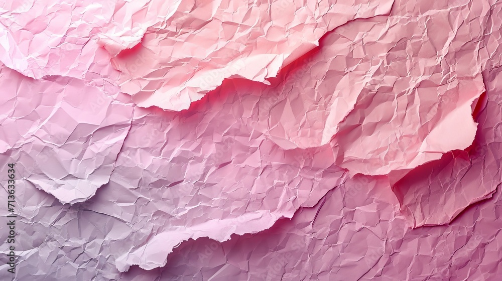 The pink background feels like paper has been cut and loosely glued ...