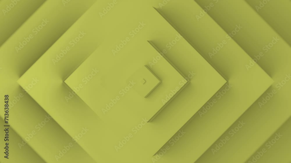 yellow 3d rhombus sign shape background tunnel scale up empty space ...