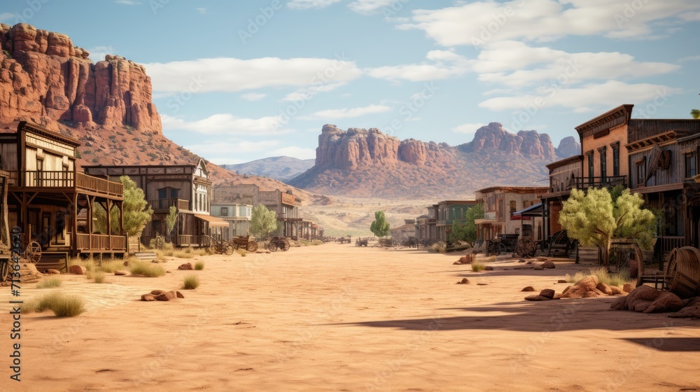 Wild West Town Photo Backdrop: Starry Night, Cactus Silhouettes ...