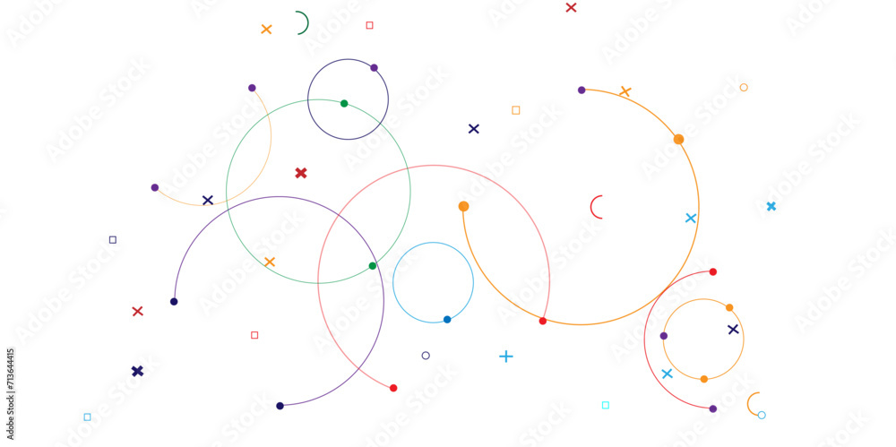 Vectors Plexus circles connection for global communication, science, big data visualization and ...