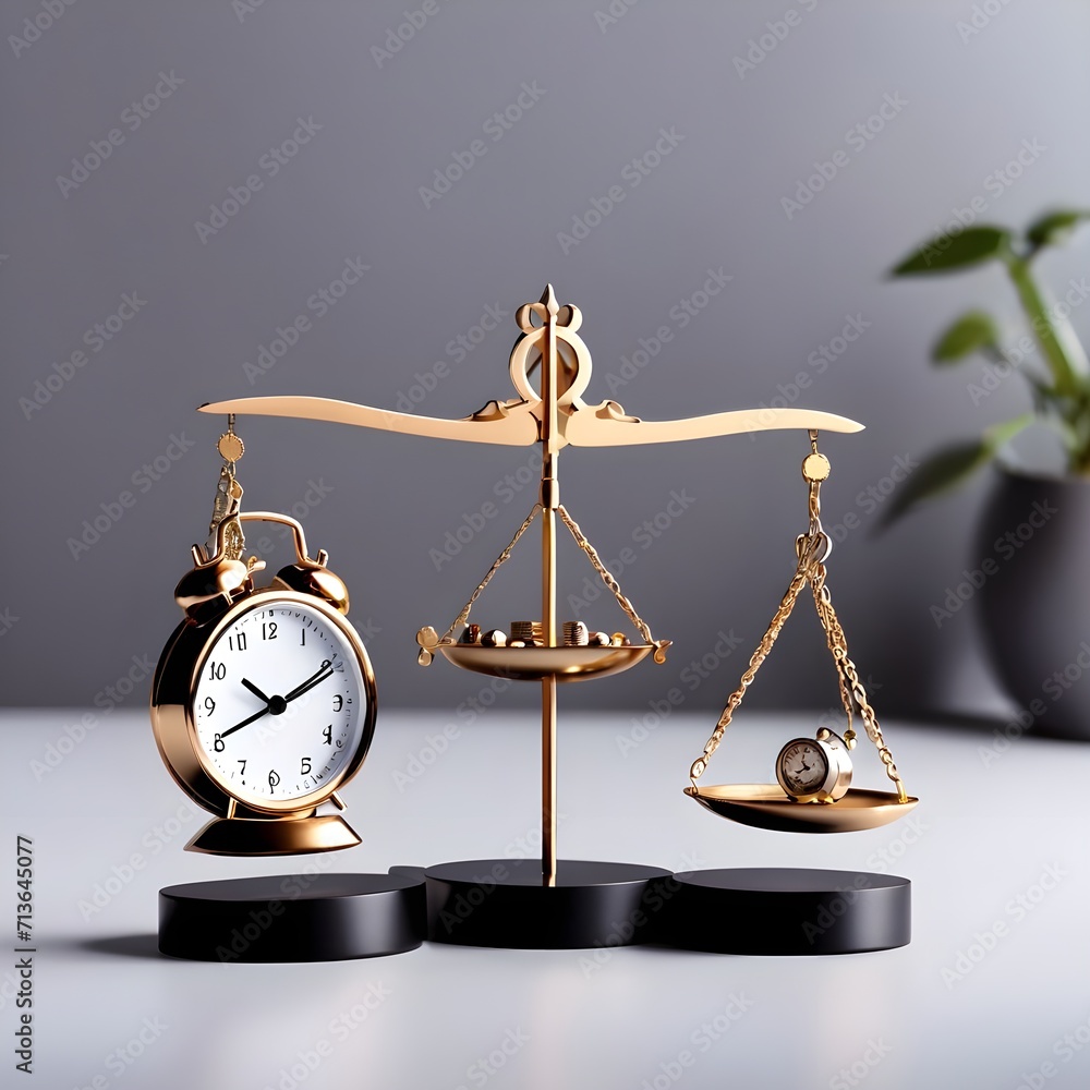 Figure illustrations with symbolic elements represent balance between ...