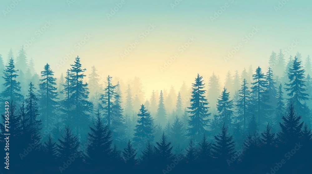 the forest, Landscape Forest Background with many trees Vector ...